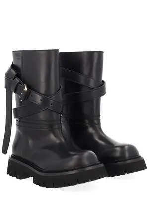 Moschino Tie-me Leather Boot - Black