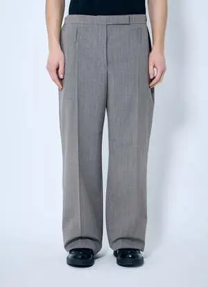 Prada Belted Tailored Wool-blend Pants - Cream
