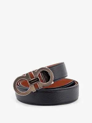 FERRAGAMO Reversible Leather Gancini Belt - Multicolor