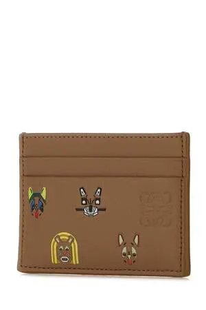 Loewe Camel Leather Cats Card Holder