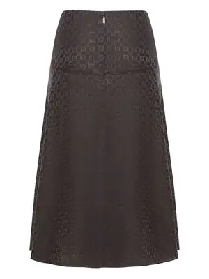 Fendi Ff Jacquard Silk Skirt