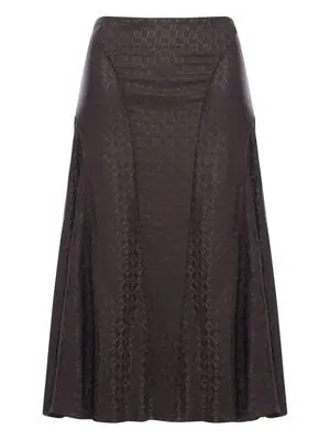Fendi Ff Jacquard Silk Skirt - Multicolor