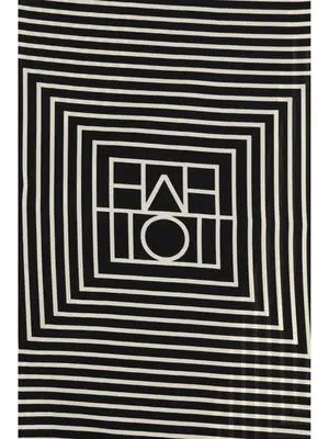 TOTEME Monogram Silk Scarf - Black
