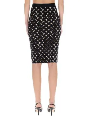 MARINE SERRE Moon Midi Skirt - Cream