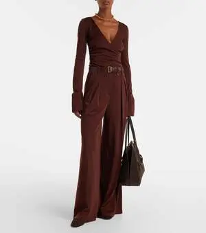 Max Mara Nigella Draped Wool Bodysuit