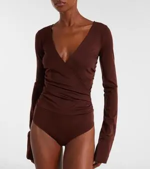 Max Mara Nigella Draped Wool Bodysuit