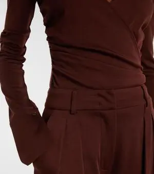 Max Mara Nigella Draped Wool Bodysuit