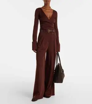 Max Mara Nigella Draped Wool Bodysuit