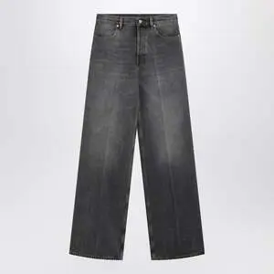 Gucci Grey Stone-washed Wide-leg Jeans - Gray