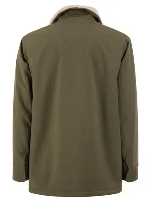 Herno Soft Shell Coat With Shearling-effect Lining