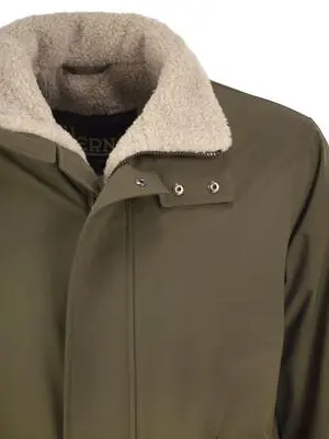 Herno Soft Shell Coat With Shearling-effect Lining - Multicolor