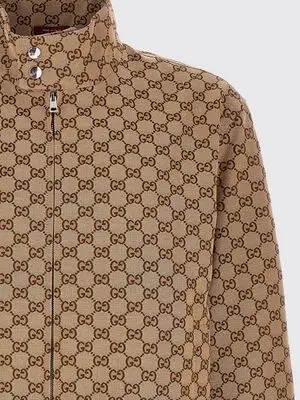 Gucci Cotton Mix Monogram Bomber Jacket - Brown