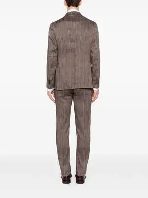 Tagliatore Monecarlo Double-breasted Suit In Linen Blend