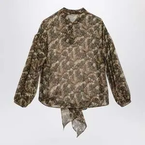 Max Mara Printed Silk Chiffon Blouse