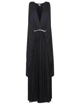 Loewe Silk Draped Long Dress - Multicolor