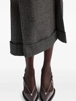 Prada Wool Weave Midi Skirt