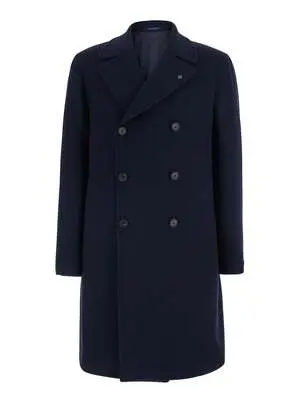 Tagliatore Blue Coat With Button Front Closure - Multicolor