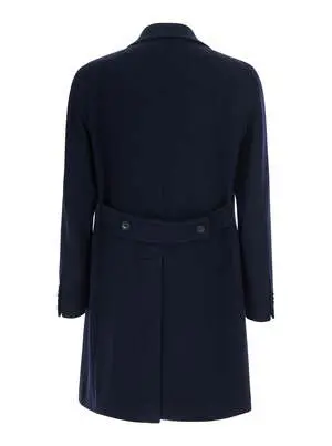 Tagliatore Blue Coat With Button Front Closure