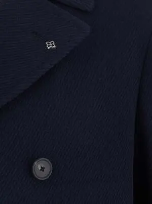 Tagliatore Blue Coat With Button Front Closure