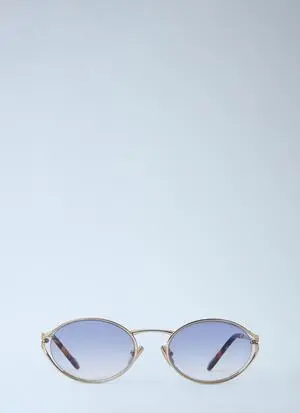 Miu Miu Mu 52ys Oval Sunglasses - Gold