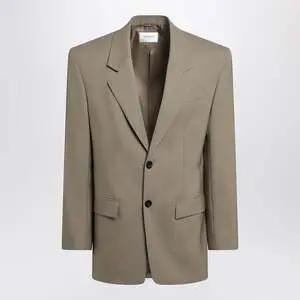 Saint Laurent Beige Single-breasted Wool And Mohair Jacket - Cream