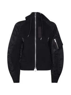 Sacai Cotton And Nylon Hoodie - Multicolor
