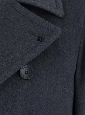 Tagliatore Coat With Notched Revers And Button Front Closure In Wool - Gray