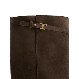 TOD'S Suede Knee High Boots - Brown