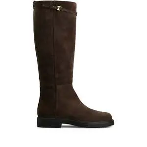 TOD'S Suede Knee High Boots - Brown