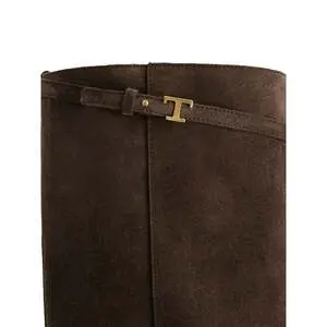 TOD'S Suede Knee High Boots - Brown