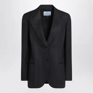 Prada Single-breasted Jacket In Wool - Blue