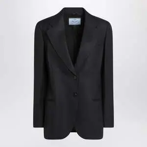 Prada Single-breasted Jacket In Wool - Blue