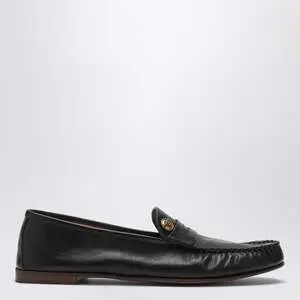 Versace Guanto Loafers In Calf Leather - Black