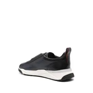 Santoni Calf Leather Low-top Sneakers - Blue