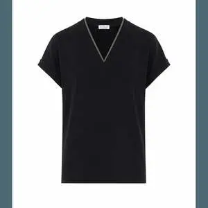 Brunello Cucinelli Monile V-neck T-shirt - Black