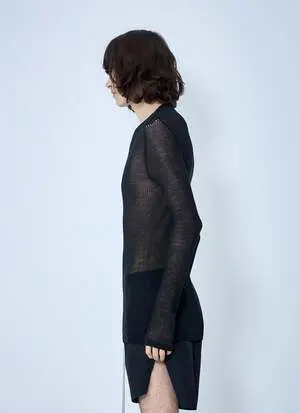 Rick Owens Sheer Knit Long Sleeve Top