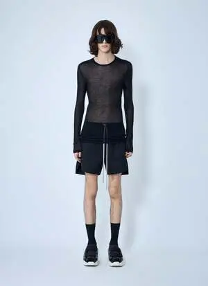 Rick Owens Sheer Knit Long Sleeve Top - Black