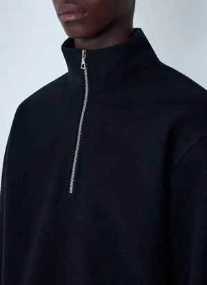 RIER Zip-up Fleece Sweatshirt - Black
