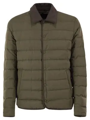 Herno Quilted Down Jacket With Shirt Collar - Multicolor