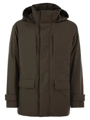Herno Technical Hooded Padded Parka - Brown