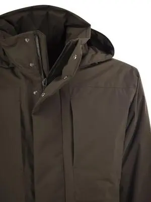 Herno Technical Hooded Padded Parka - Brown