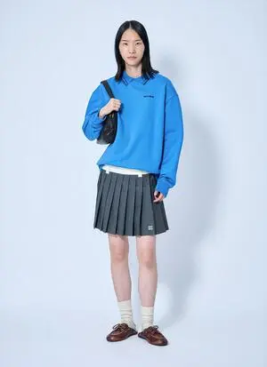 Miu Miu Cotton Blend Sweatshirt - Blue