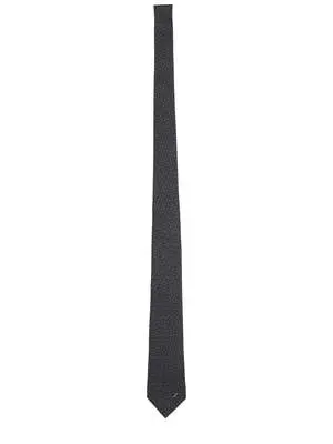 Gucci Silk Tie With Clamps - Black