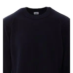 C.P. COMPANY Wool Blend Lens Sweater - Blue