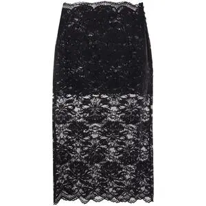 Rabanne Lace Midi Skirt - Black