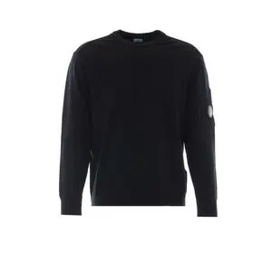 C.P. COMPANY Lens Extrafine Merino Wool Sweater - Black