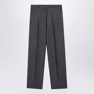 Miu Miu Grey Wool-blend Trousers - Gray