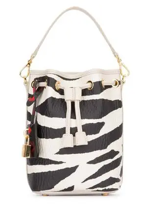 Mcm Bucket Bag With Zebra Print - Multicolor