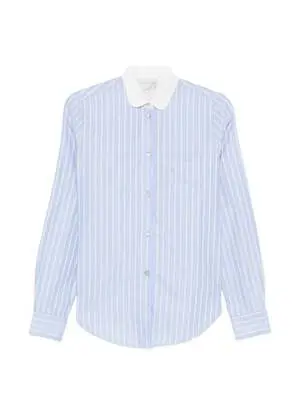 FORTE_FORTE Striped Cotton Shirt - Blue