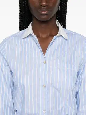 FORTE_FORTE Striped Cotton Shirt - Blue
